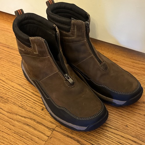 Clarks Mens Walpath Zip Tan Leather Ankle Boots Shoes 9 Hiking Casual ...