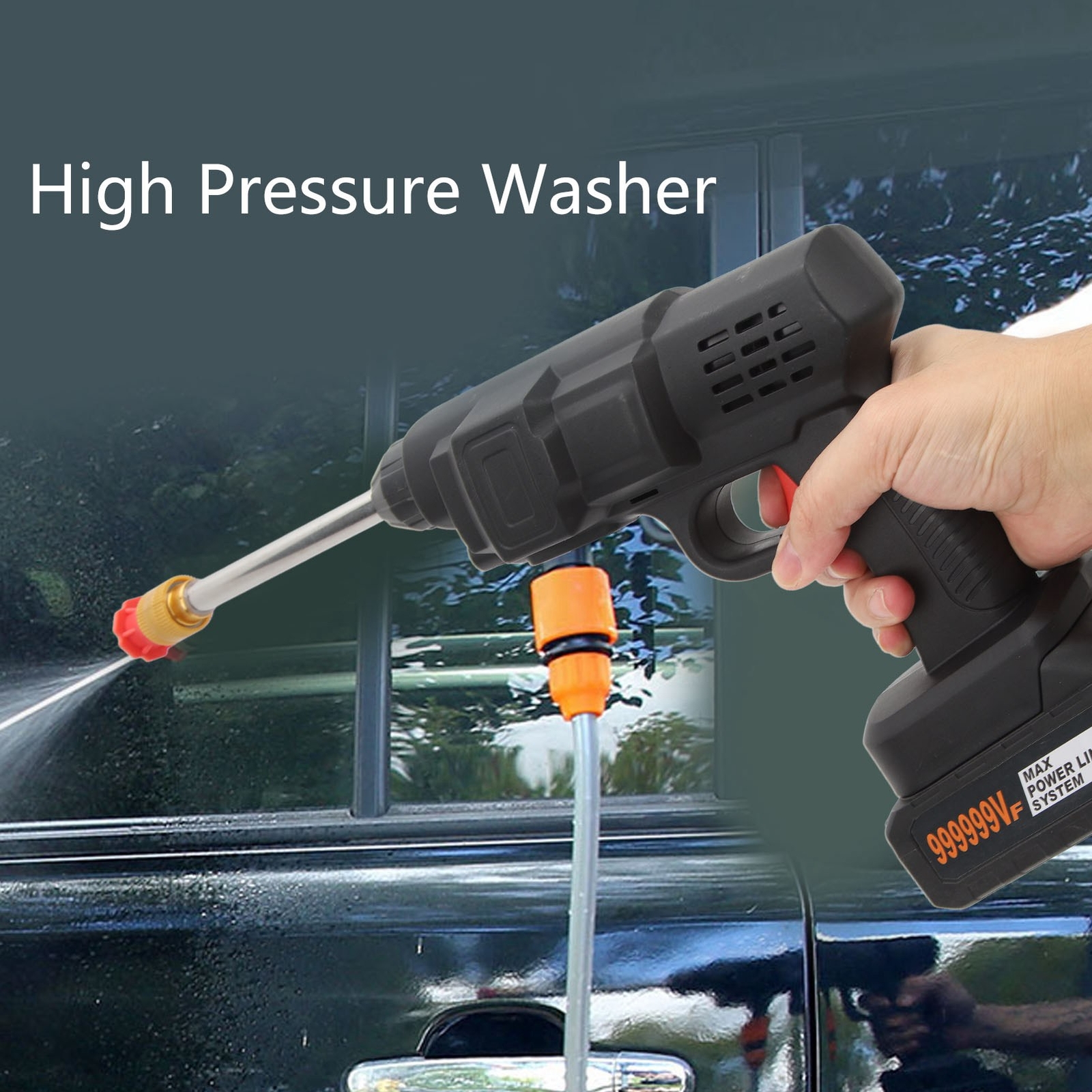 High Pressure Washer Cordless 2MPa 21V Car Washer Cleaning Machine 100 ...