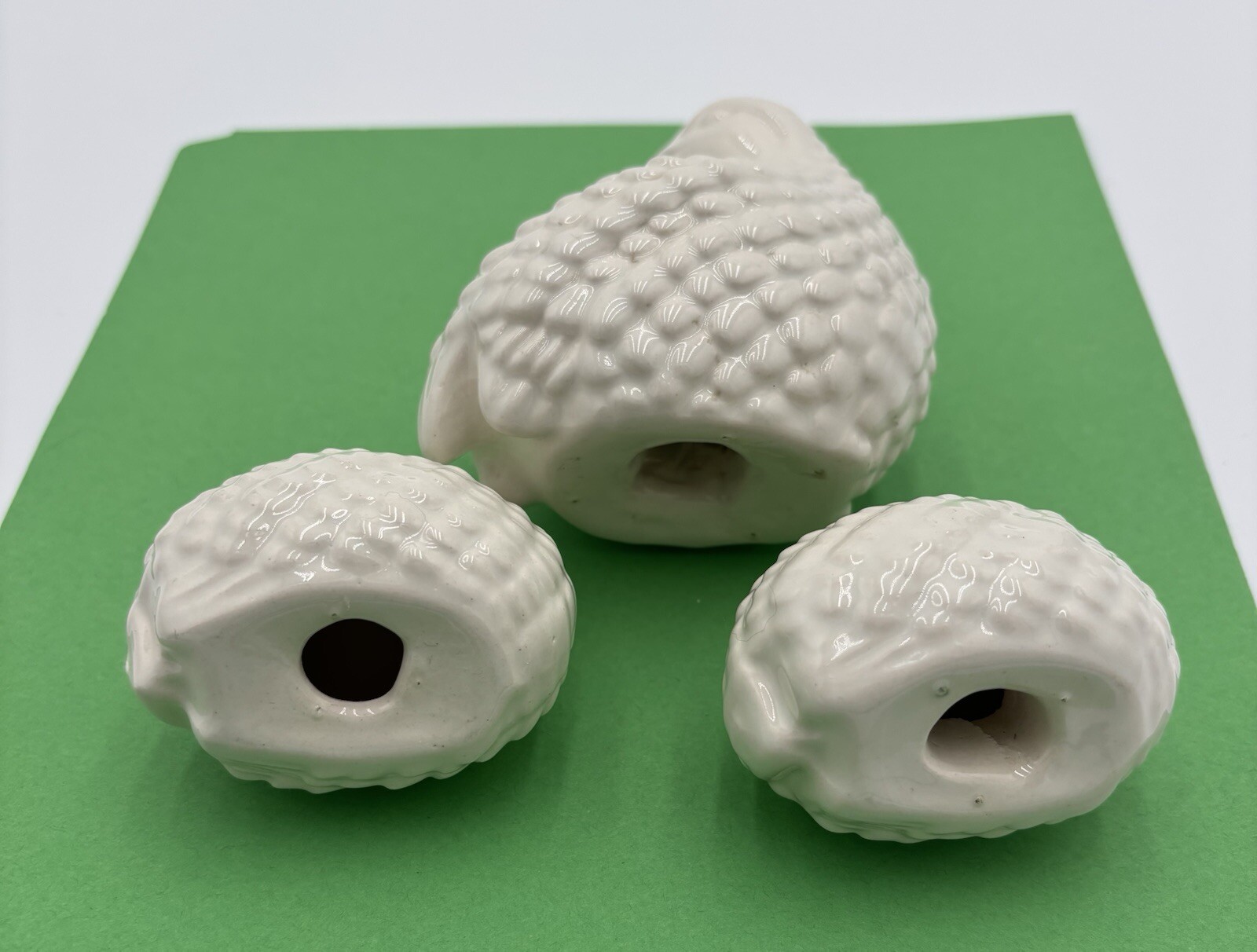 Set of 3 Vintage White Quail Bird Partridge Porcelain Ceramic Figurines ...