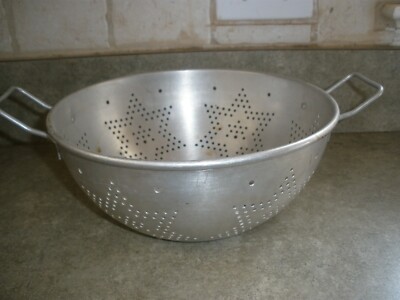 Vintage 7 Star Aluminum Strainer Colander Flat Bottom No Feet Legs RARE ...