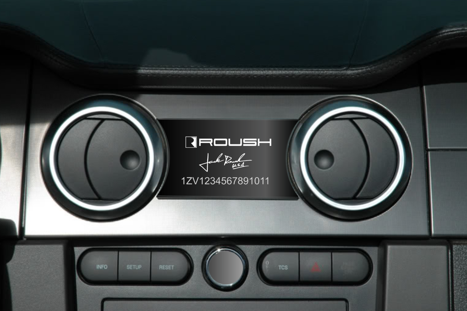 Engraved Dash Plaque Custom Fit for 05-09 Mustang, GT, Saleen, Roush ...