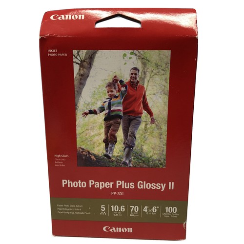 CANON PHOTO PAPER PLUS GLOSSY II - HIGH GLOSS - 100 SHEETS - 4X6 ...
