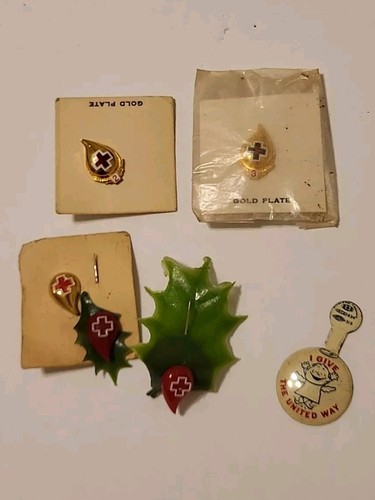 Vtg Lot Of 6 Red Cross/ Blood Donation Pins Gold Plated Lapel Pins | eBay