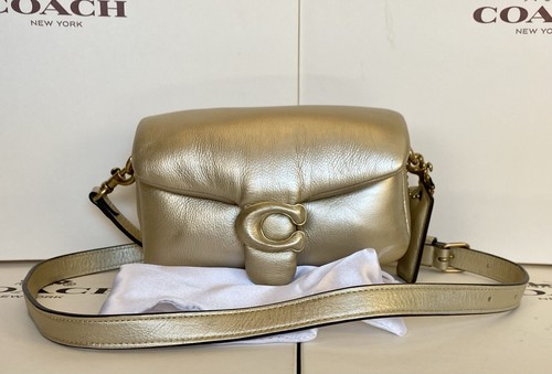 Coach C7876 Pillow Tabby 18 Crossbody/Clutch In Metallic Gold Soft Calf ...