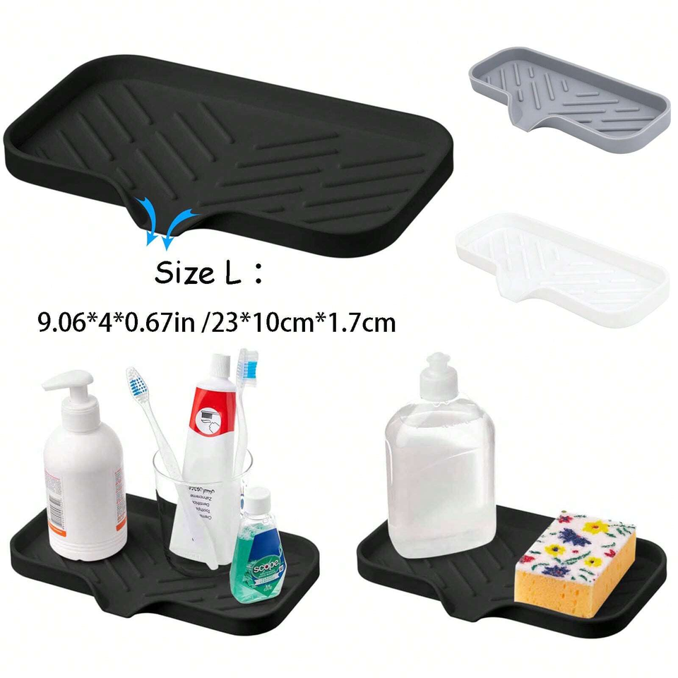 Silicone Soap Dish Tray Self Draining Soap Holder Bar Soap Tray With ...