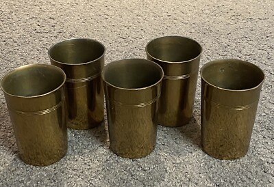 Set of 5 Gold Pewter Cups Vintage | eBay