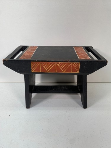 African Wooden Foot Stool Made in Ghana - Vintage | eBay