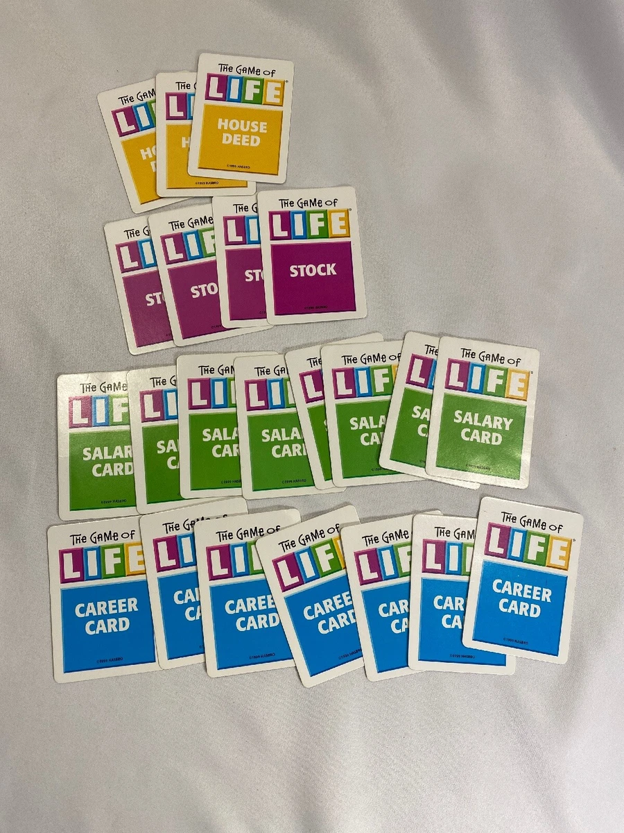 The Game Of Life Salary Cards