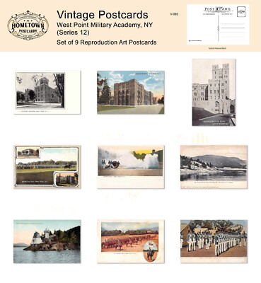 West Point Military Academy NY (Series 12) Lot of 9 Rare Antique Repro ...