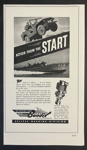 1942 Bendix Aviation Corp. Eclipse Machine Division B&W Vintage Print Ad | eBay