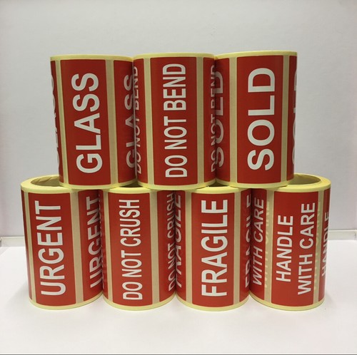 Postage Stickers Labels HANDLE WITH CARE, FRAGILE, SOLD, URGENT, GLASS ...