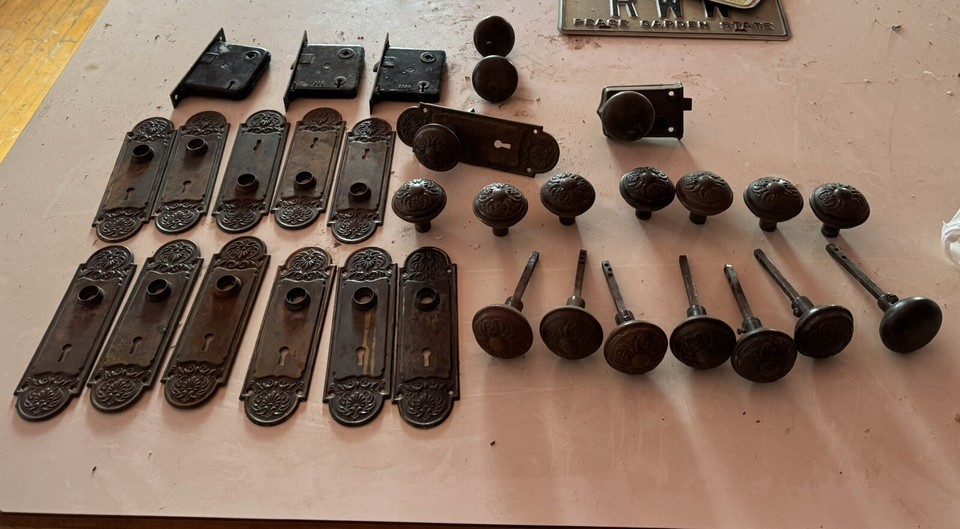 Antique Victorian Or Queen Ann door knob lock set | eBay