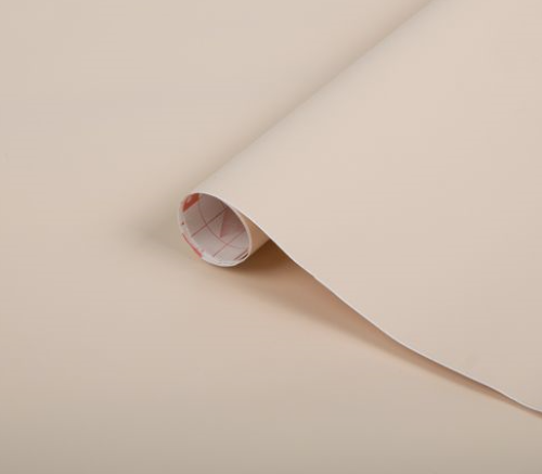 SAMPLE 15cmx 15cm Matt Light Beige Cream Self Adhesive Sticky Back ...