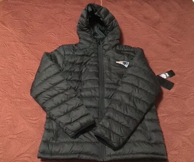 New England Patriots NFL Team Apparel Black Quilted Puffer Jacket Size ...