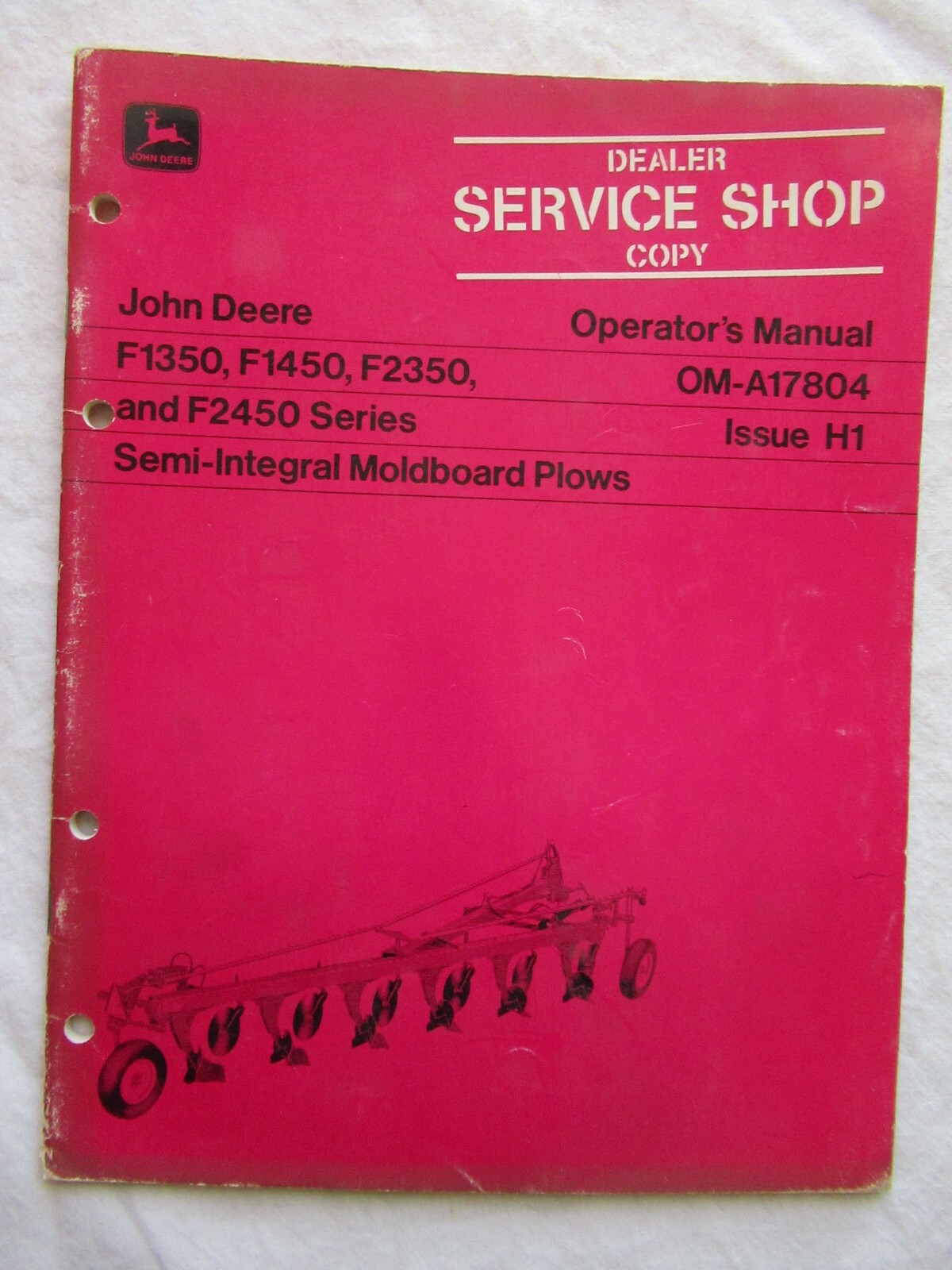 John Deere F1350 F1450 F2350 F2450 Moldboard Plow Operator's Manual ...