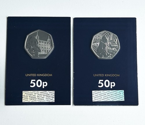 2018-2019 Paddington Bear 50p Fifty Pence Coin x2 in Change Checker ...