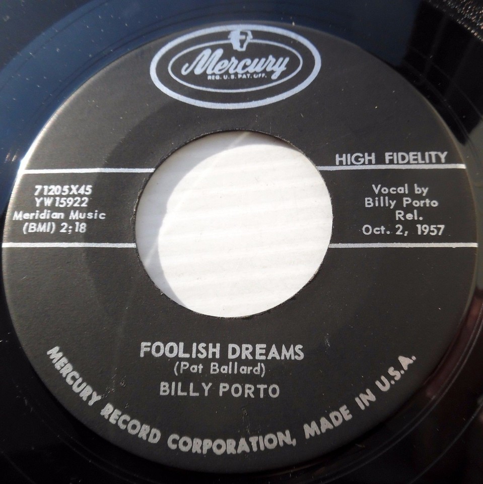 BILLY PORTO r&r black MERCURY 45 RUBY RUBY with group b/w FOOLISH DREAMS F2761 | eBay