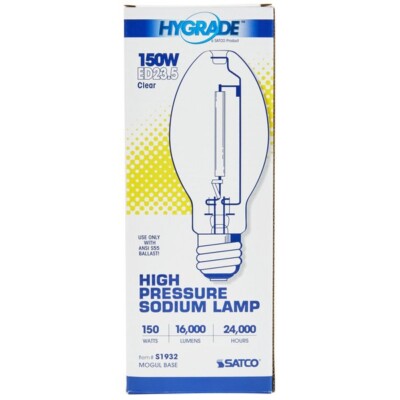 SATCO HPS 150W LAMP Grow Light Bulb High Pressure Sodium HID ED23.5 2 ...