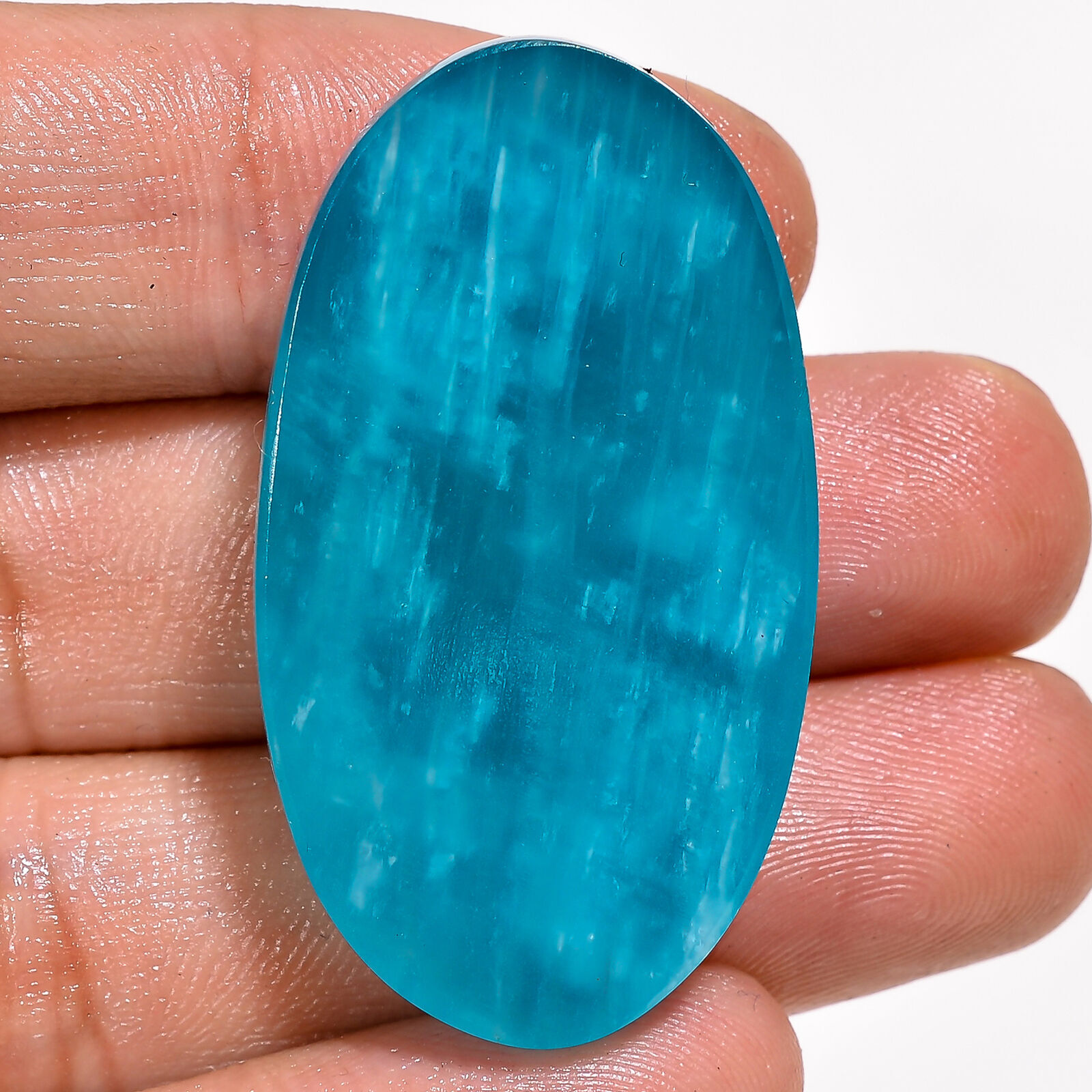 ICE AMAZONITE Oval Cabochon Top Amazonite Gemstone 60.80 Cts 22x40x8 mm ...