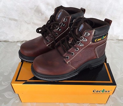 Cactus Work Boots 6" 6533 Dk Brown Real Leather Upper Very Light New In ...