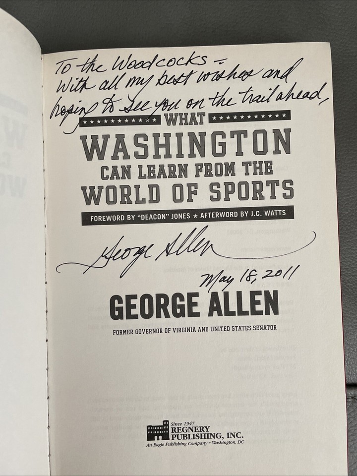 Former Virginia Governor/Senator George Allen Signed / Dedicated 1st ED ...