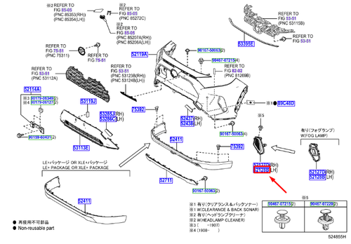 TOYOTA RAV 4 V XA50 Front Left Bumper Fog Lamp Trim 5204042080 NEW ...