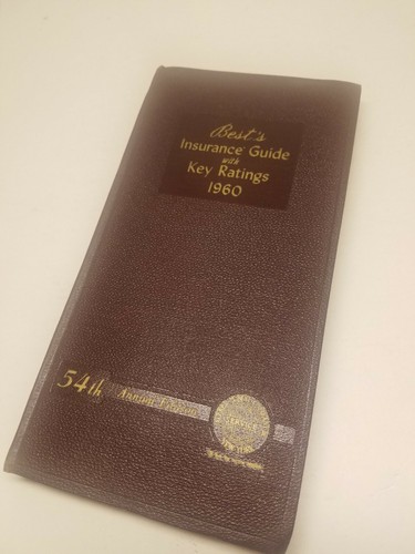 Best's Insurance Guide with Key Ratings 1960 54th Edition Vintage Book ...