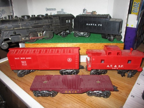 Vintage Marx O Gauge Plastic 1666 Locomotive w/Tender & 3 Cars~Engine ...