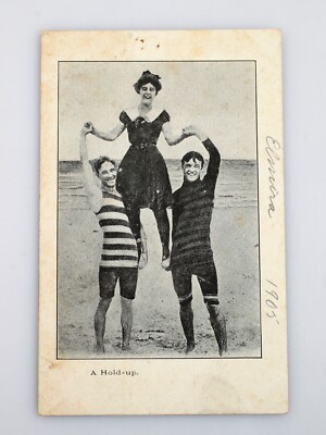 Vintage Odd Postcard Trio In Bathing Suits on The Beach 1900s | eBay