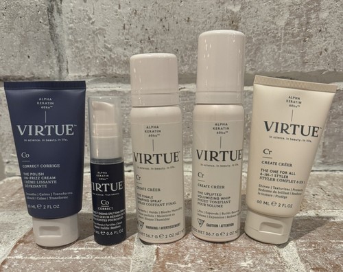 Virtue Labs Create & Correct Styling Hair Care Set of 5 Travel Size Stylers NEW 760680594267 | eBay