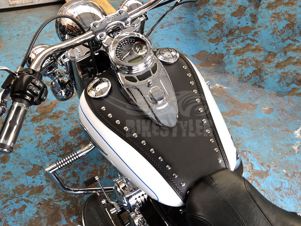 Np) BS HARLEY SOFTAIL FATBOY HERITAGE DELUXE LEATHER TANK Cover Panel ...