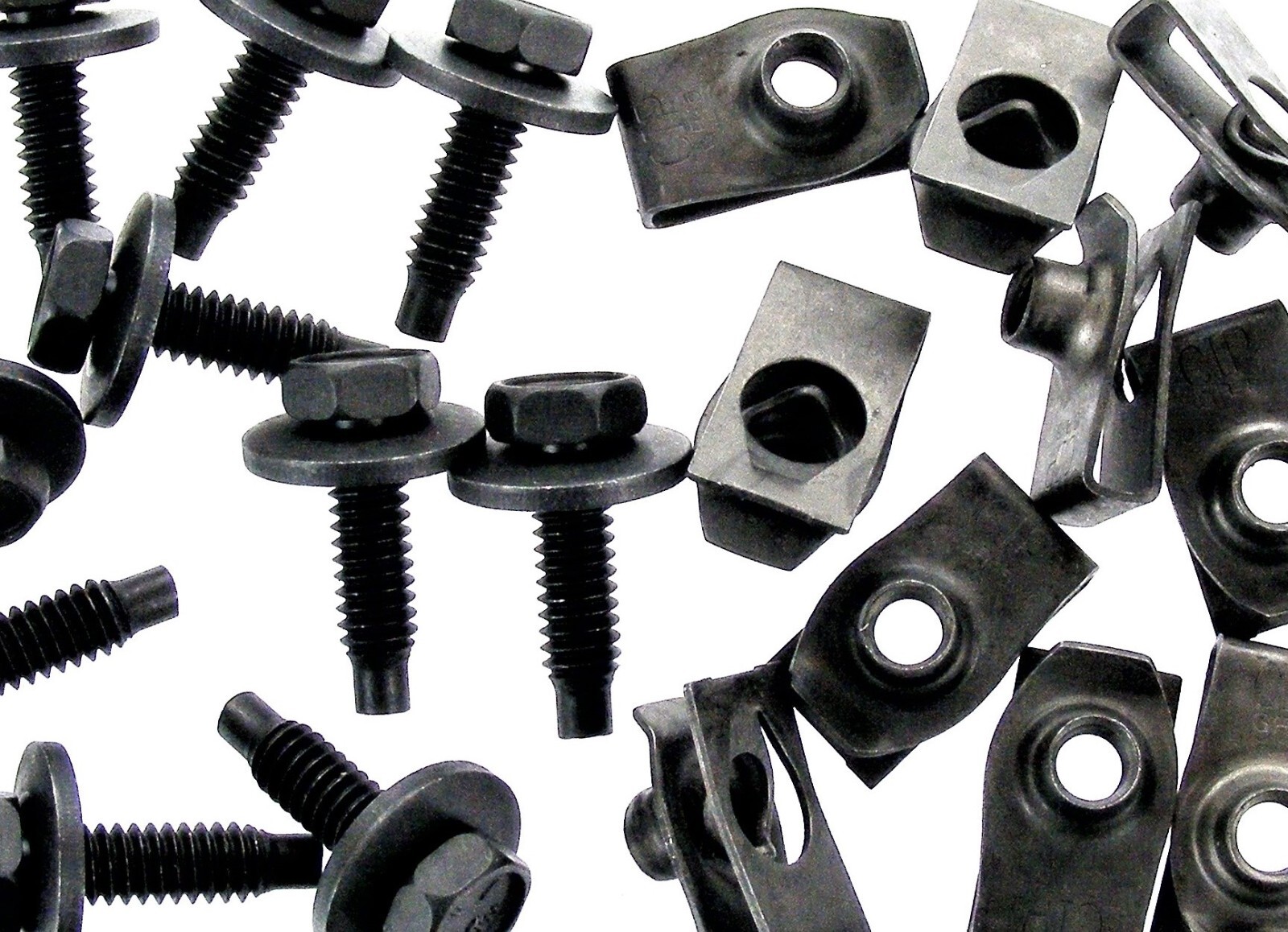 Ford Body Bolts & U-nut Clips- 1/4-20 x 15/16"- 7/16" Hex- 40pcs (20ea ...