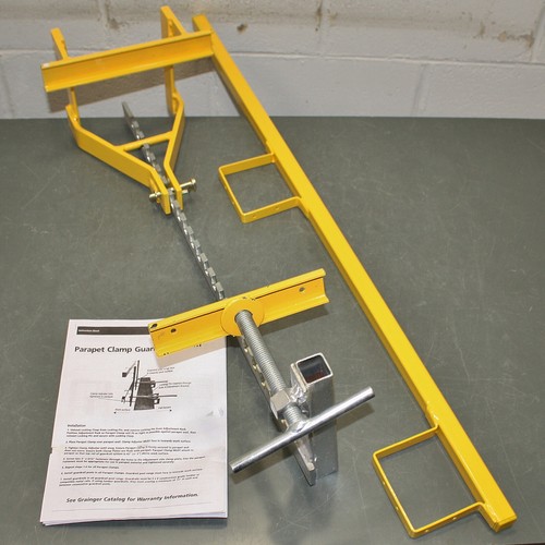 Parapet Clamp Guardrail Post Base System 10K037, 3-1/2 ft, for 2x4 Wood ...