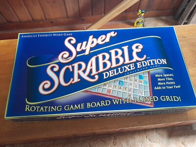 Hasbro Super Scrabble Deluxe Edition Rotating Game Board 754295976853 ...