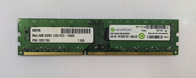 4GB DDR3 240 Pin PC3-10600U Non-ECC Rendition RM51264BA1339.M16FMR | eBay