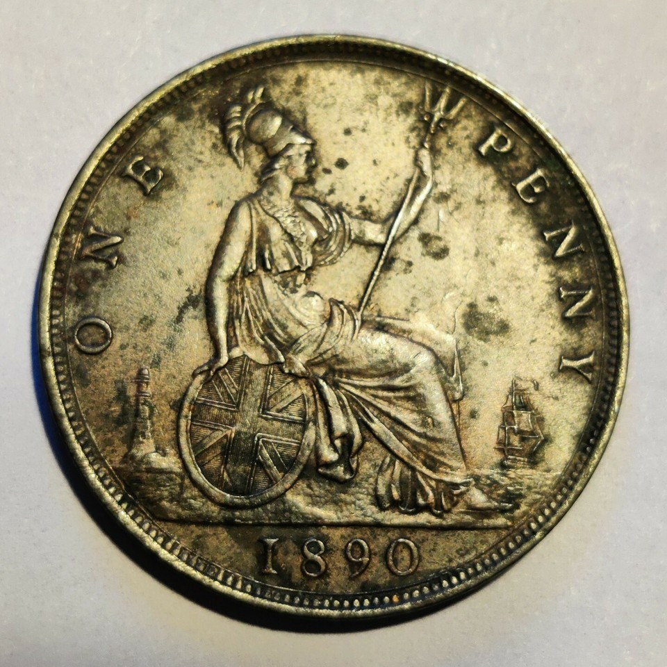 1890 United Kingdom One Cent Farthing - In Excellent Condition - KM ...