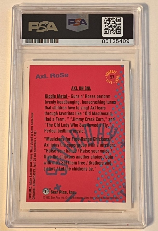 Adam Sandler Guns N Roses Axl Rose Star Pics SIGNED Autograph Auto Card ...