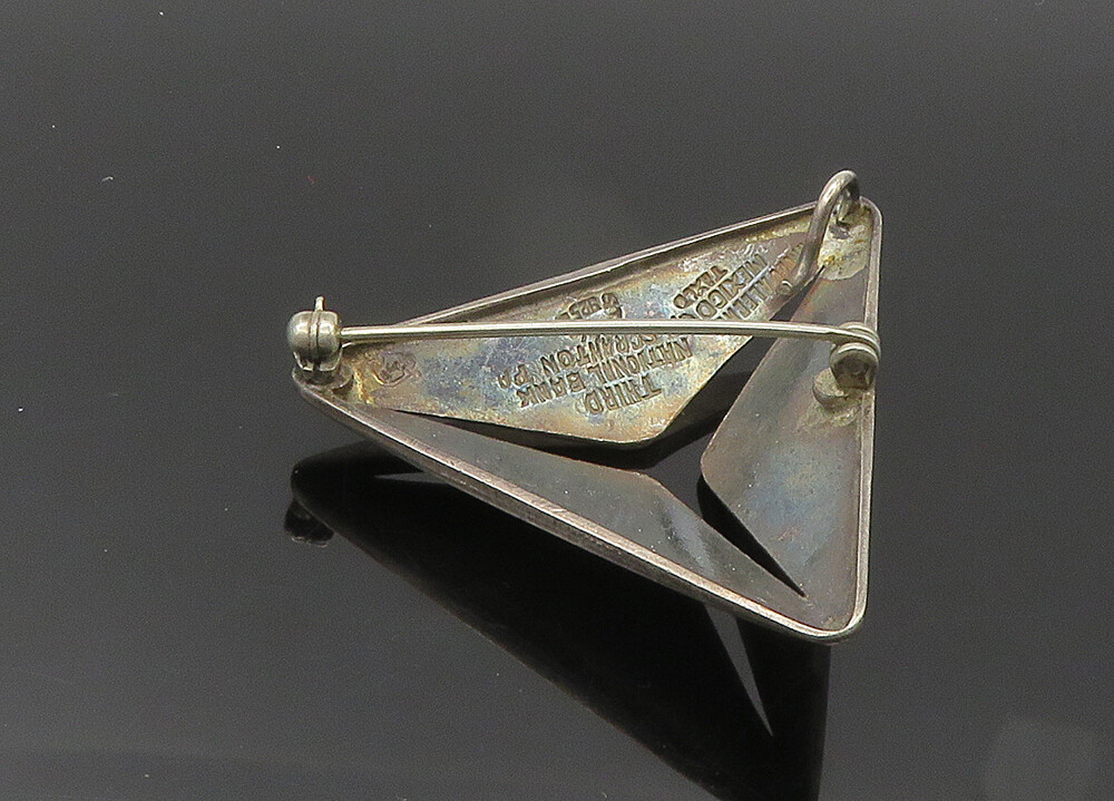 RANCHO ALEGRE MEXICO 925 Sterling Silver - Vintage Triangle Brooch Pin ...