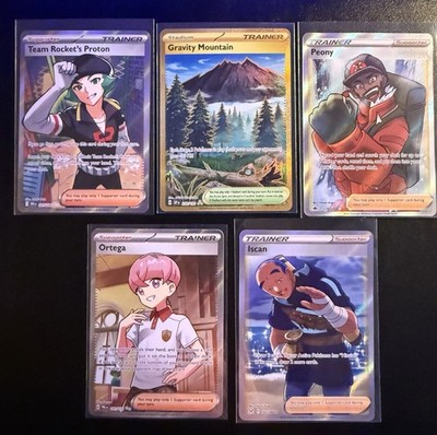 Pokémon TCG Holo Lot 5 Cards - Team Rocket's Proton, Peony, Ortega ...