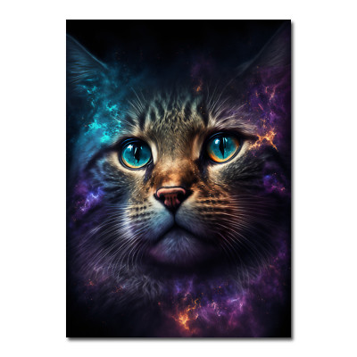 Cute Cosmic Cat Illustration Art Photo Poster A4 Print Wall Art | eBay ...