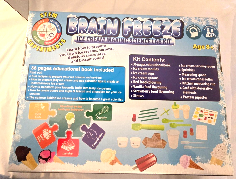 Playz Brain Freeze Ice Cream Making Science Lab Kit STEM Experiments ...
