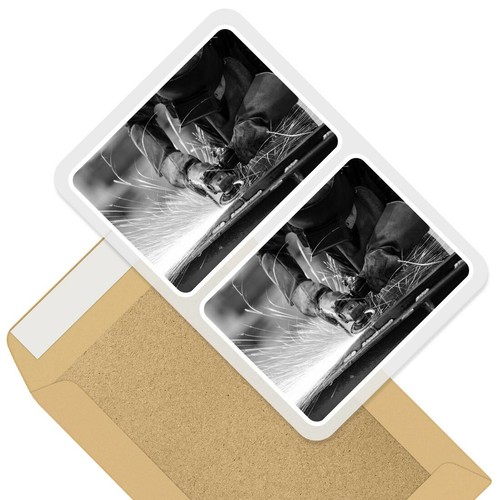 2 x Rectangle Stickers 7.5cm BW - Grinding Metalwork Metal Grinder ...