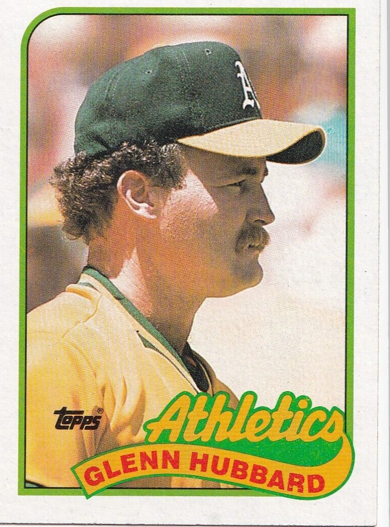 1989 Topps #237 Glenn Hubbard MLB Oakland Athletics + (Yes 3 Free ...