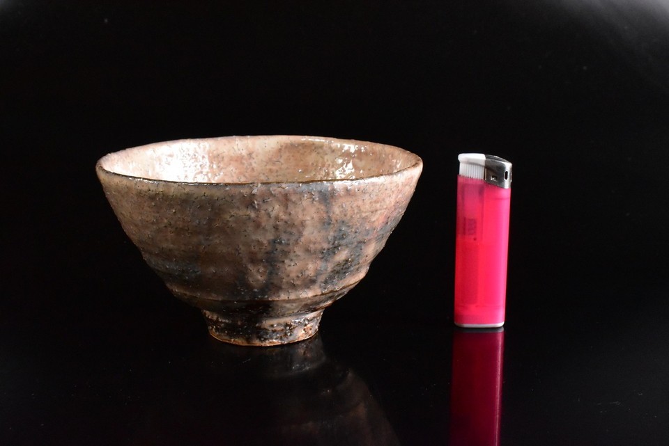 S4976: Japanese Hagi-ware TEA BOWL Green tea tool w/signed box Tea ...