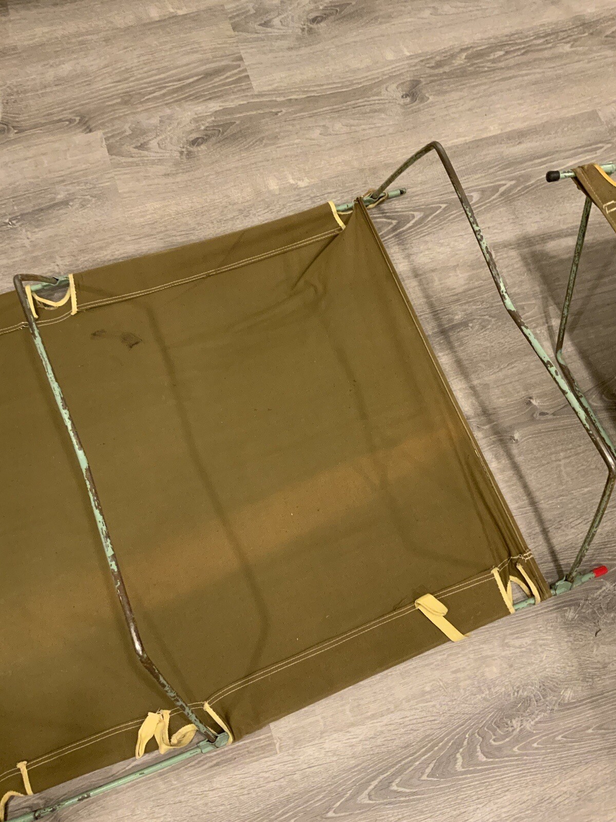 Vintage Military Cots Steel Wire Spring Frames with Canvas Top - Rare ...