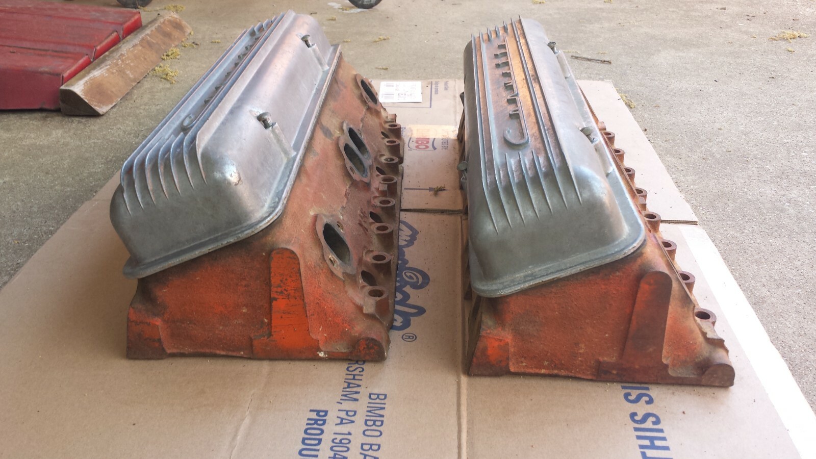 1958 Chevy 283 Cylinder Heads 3748772 Corvette Dual Quads Both Dated B ...