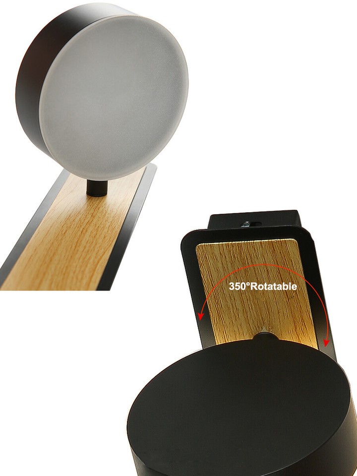 5W LED Bedroom Sleep Lamp Fixture Rotatable Bedside Reading Wall Light ...