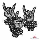 Horns Up Heavy Metal Sign in Wristband Rock Music Embroidered Patch 3.2 ...