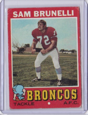 1971 Topps FOOTBALL #185 SAM BRUNELLI DENVER BRONCOS IDBB | eBay