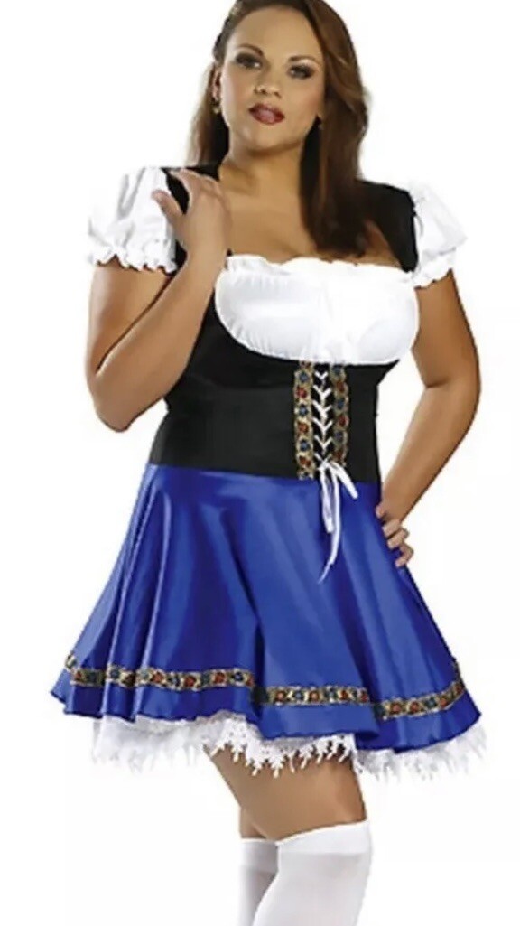 Roma Costume 1 Piece Serving Wench, Blue, Womens size XL. Octoberfest ...